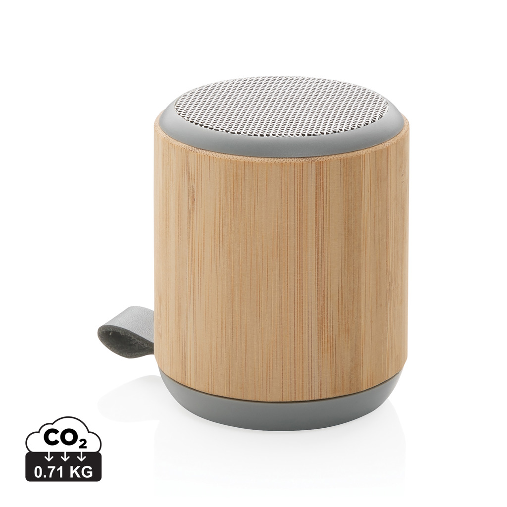Bamboo and fabric 3W wireless speaker | The Great Merch Co.